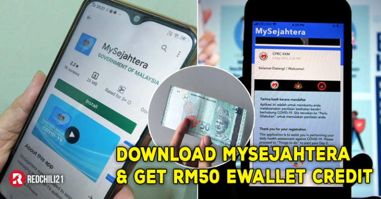 RM50 eWallet Credit Only for Malaysians with MySejahtera App - RedChili21 MY