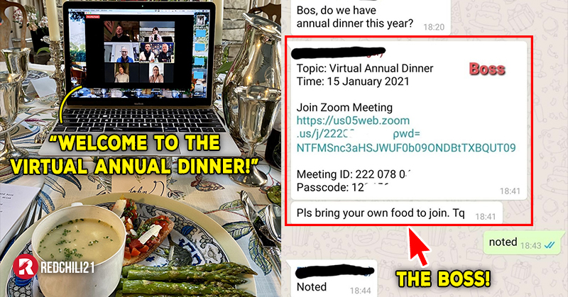 " Boss, Where Is Our Annual Dinner? " Boss: " Zoom & Prepare your Own ...