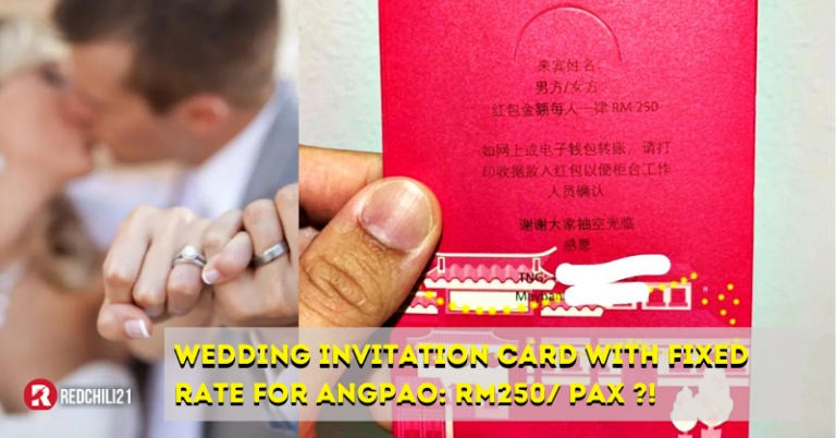 Wedding Invitation Card with Fixed Rate For AngPao: RM250/ Pax ...