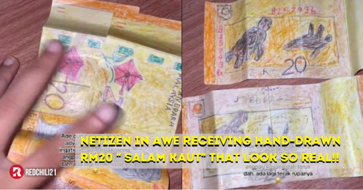 Netizen In Awe Receiving Hand-Drawn RM20 " Salam Kaut" That Look So ...