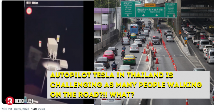 Autopilot Tesla in Thailand is Challenging as Many People Walking on ...